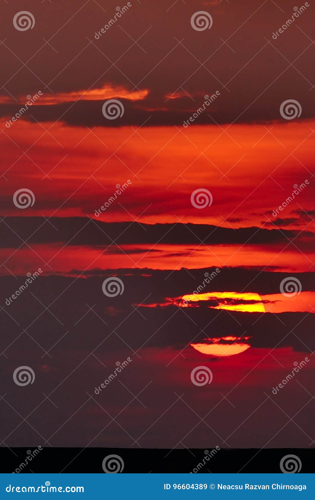 Red sunrise stock image. Image of natural, nature, earth - 96604389