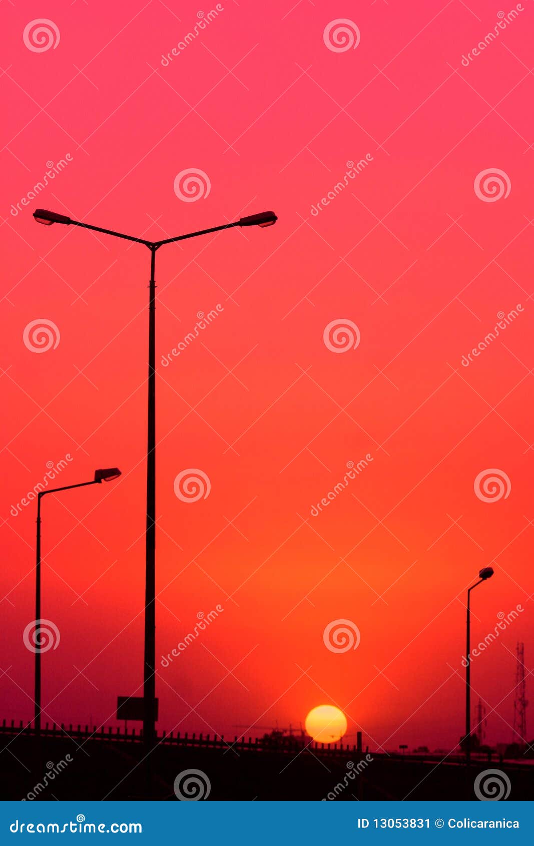 Red sunset stock image. Image of sunset, silhouette, orange - 13053831