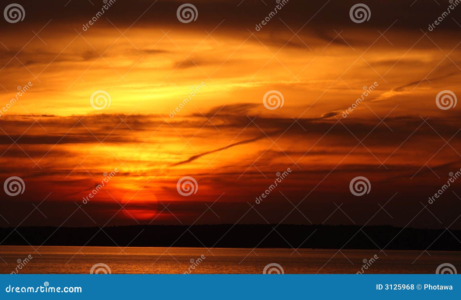 Red Sunset stock photo. Image of sunset, outside, river - 3125968