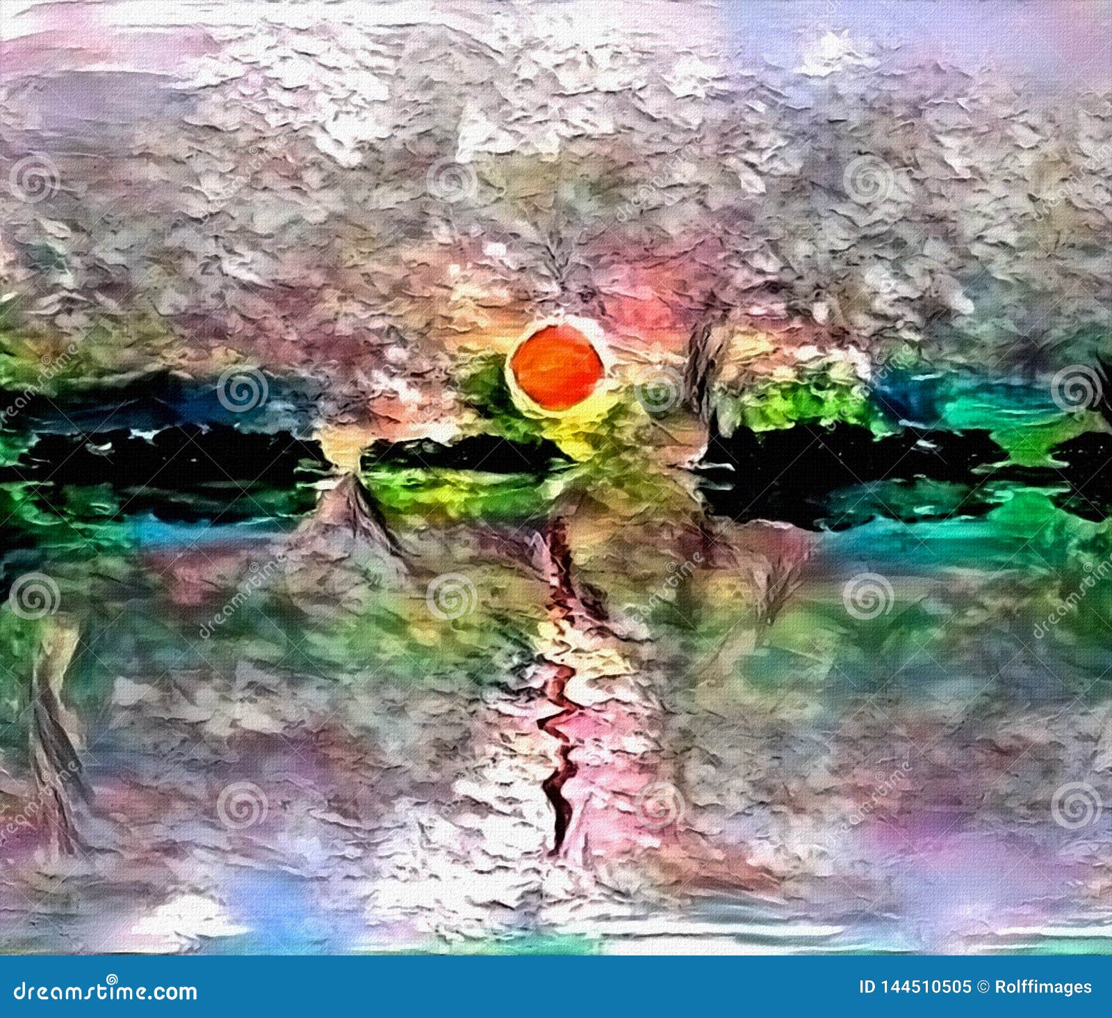 Red sunset stock illustration. Illustration of japanese - 144510505