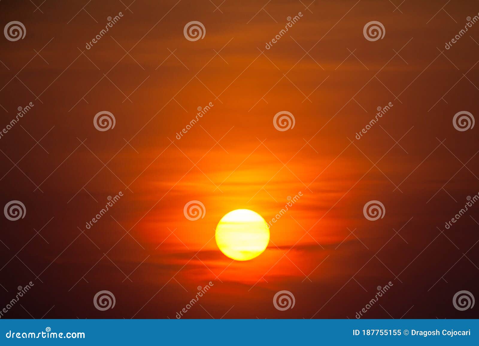 Horizontal View of a Red Sunset Background Stock Image - Image of ...