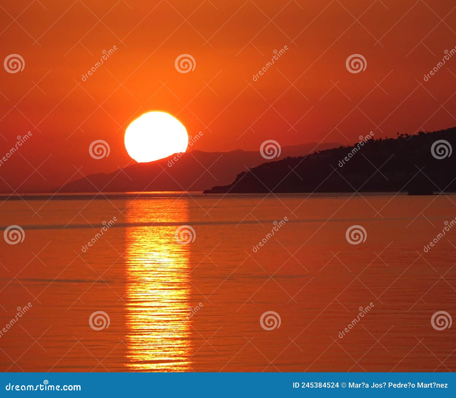 Red sunset in the beach stock photo. Image of dawn, horizon - 245384524
