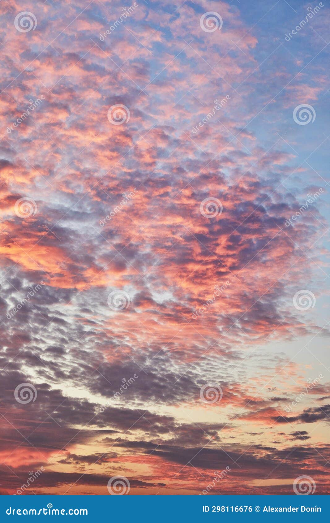 Red Sunset Clouds on Blue Sky. Background Texture Stock Photo - Image ...
