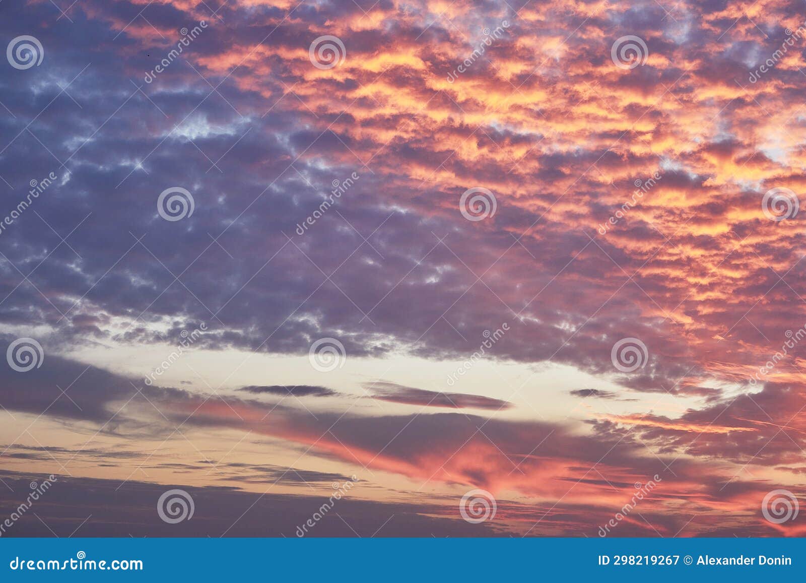 Red Sunset Clouds on Blue Sky. Background Texture Stock Image - Image ...