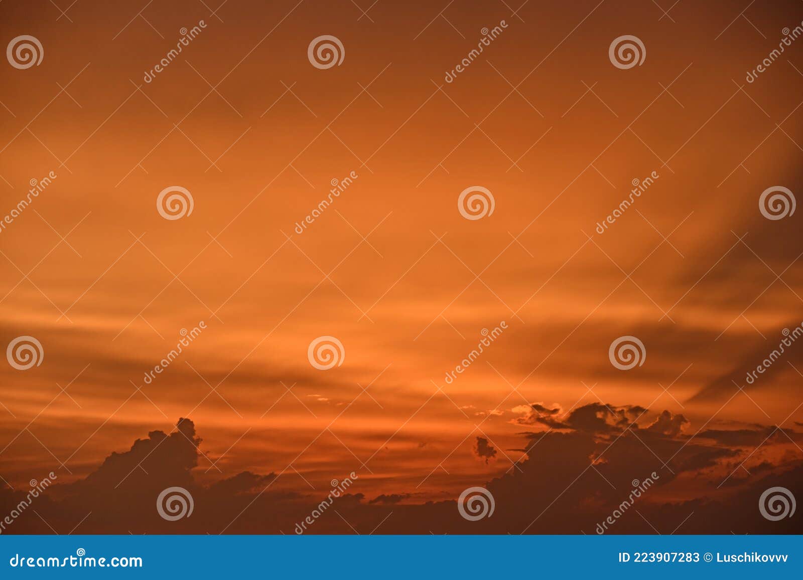 Red Sunset with Clouds in the Evening Stock Image - Image of weather ...
