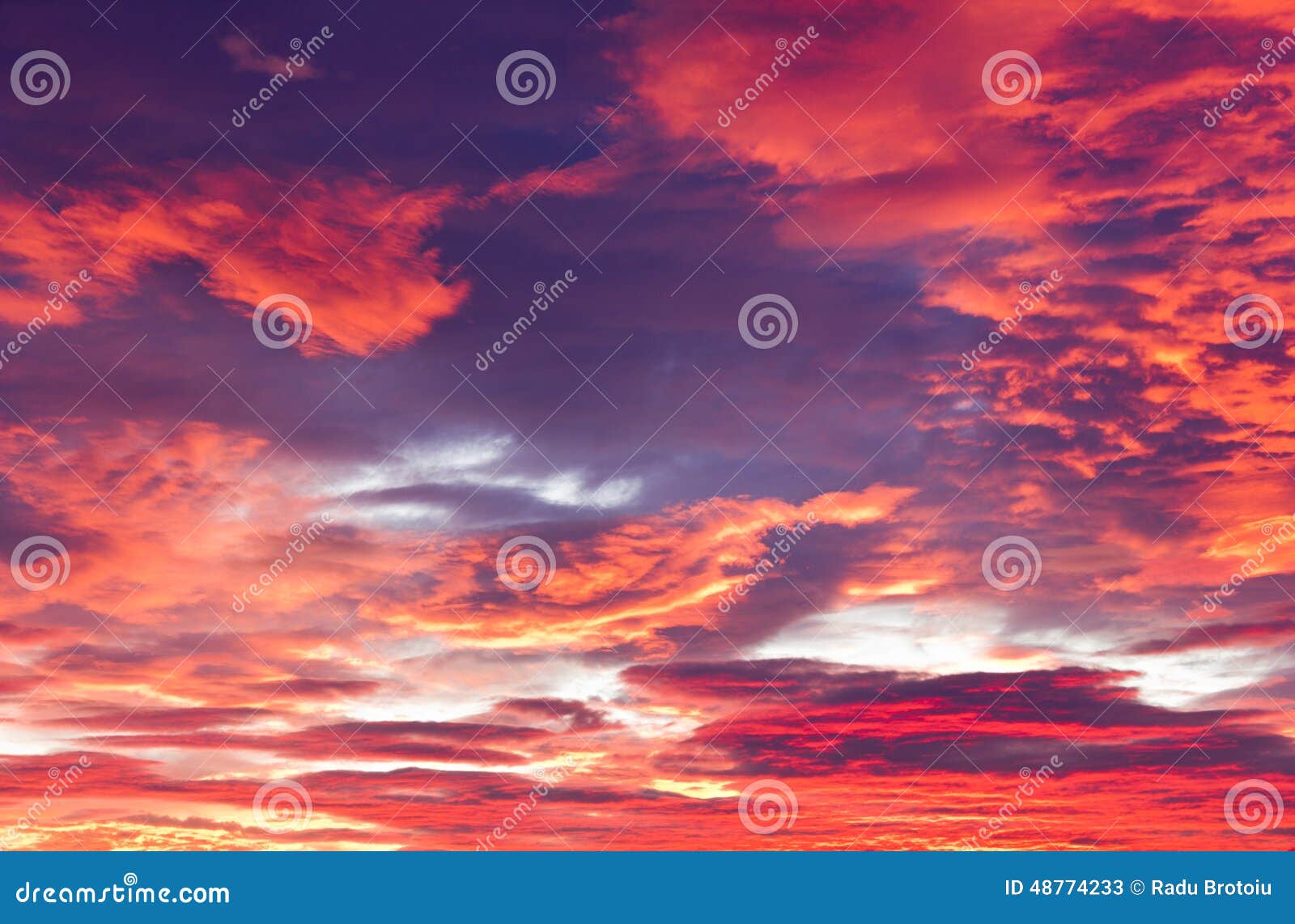 Red sunset clouds stock image. Image of colored, sunset - 48774233