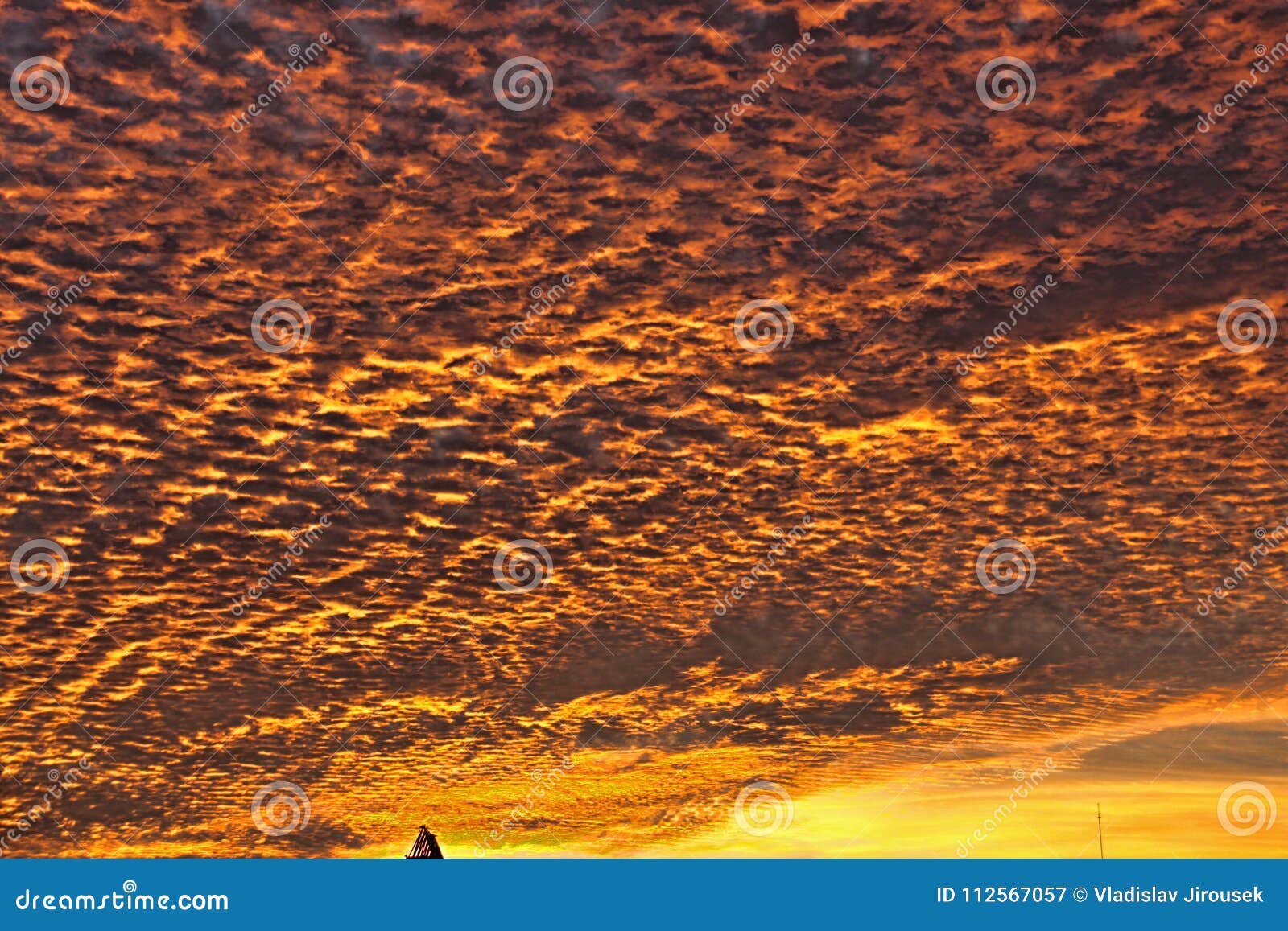 Red Sunset with Clouds Over the Sea, Cyprus Stock Image - Image of calm ...