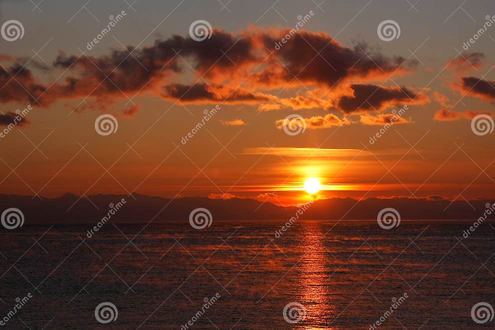 Red sunset stock photo. Image of backdrop, mist, natural - 92169338