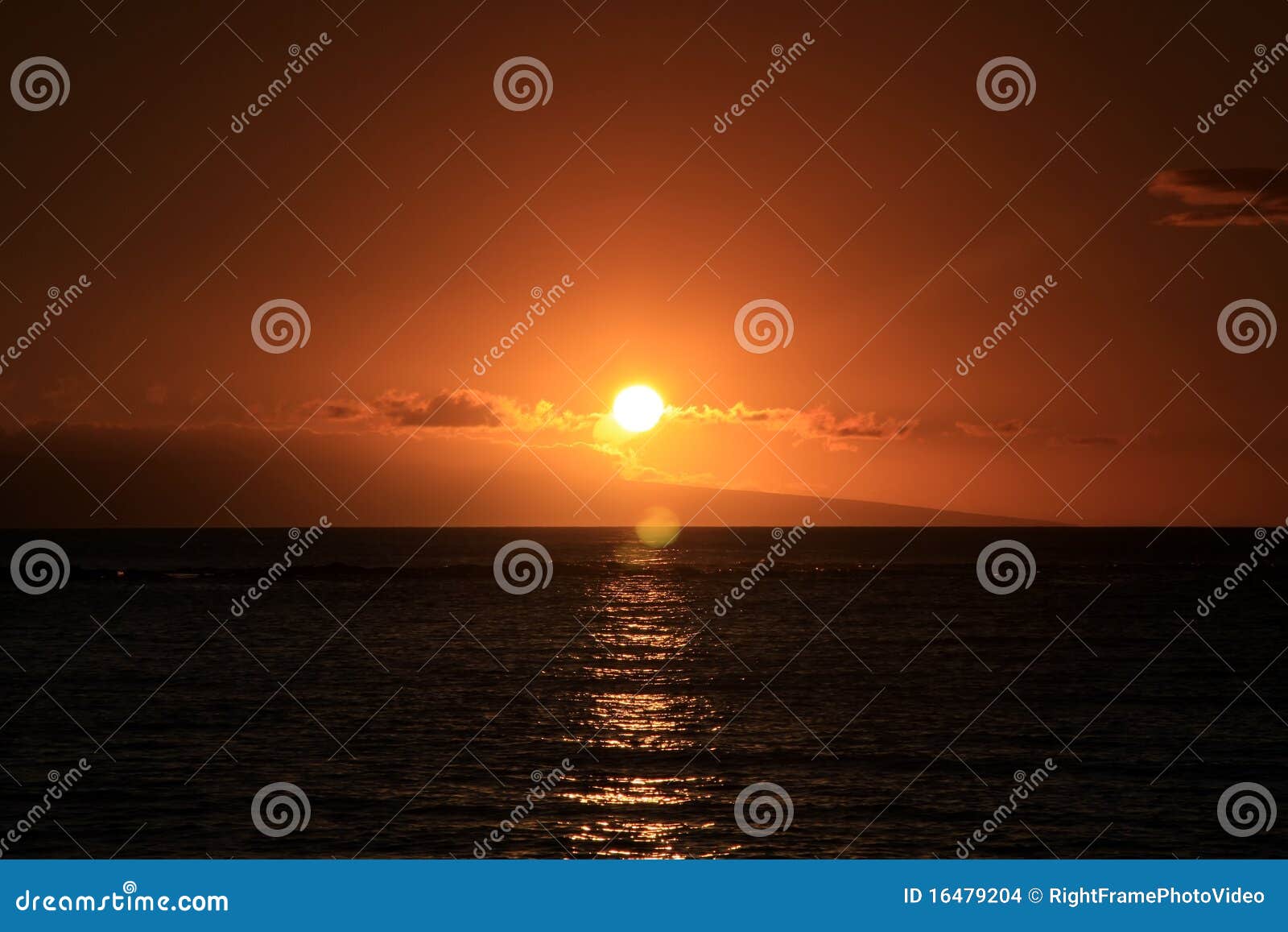 Red sunset of Hawaii. stock photo. Image of america, gradient - 16479204