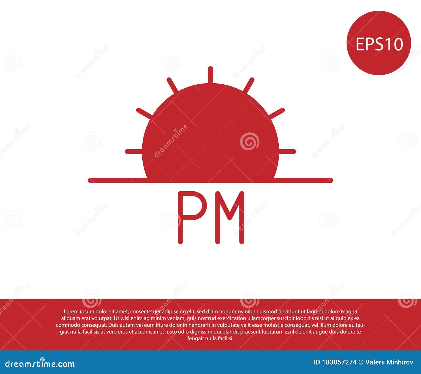 Red Sunset Icon Isolated on White Background. Vector Stock Vector ...