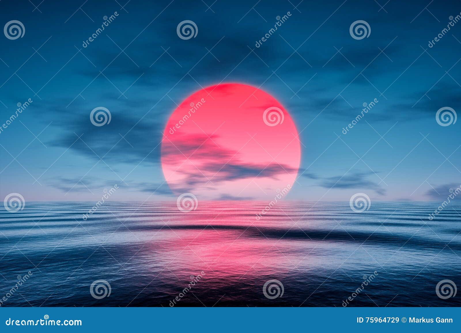 Sunset Over Water, Wave Pattern Reflects Beauty In Nature Royalty-Free ...
