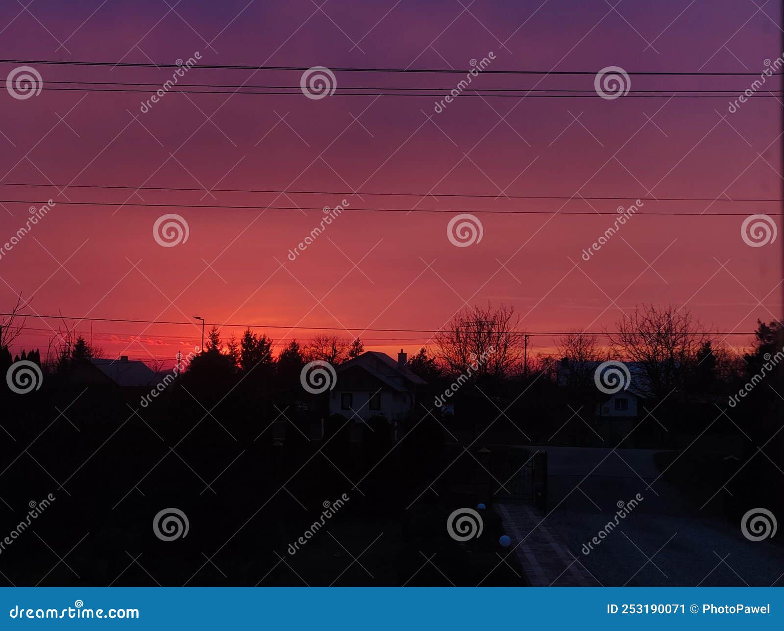 Red Sunset Over the City. Sun and Clouds Stock Image - Image of horizon ...