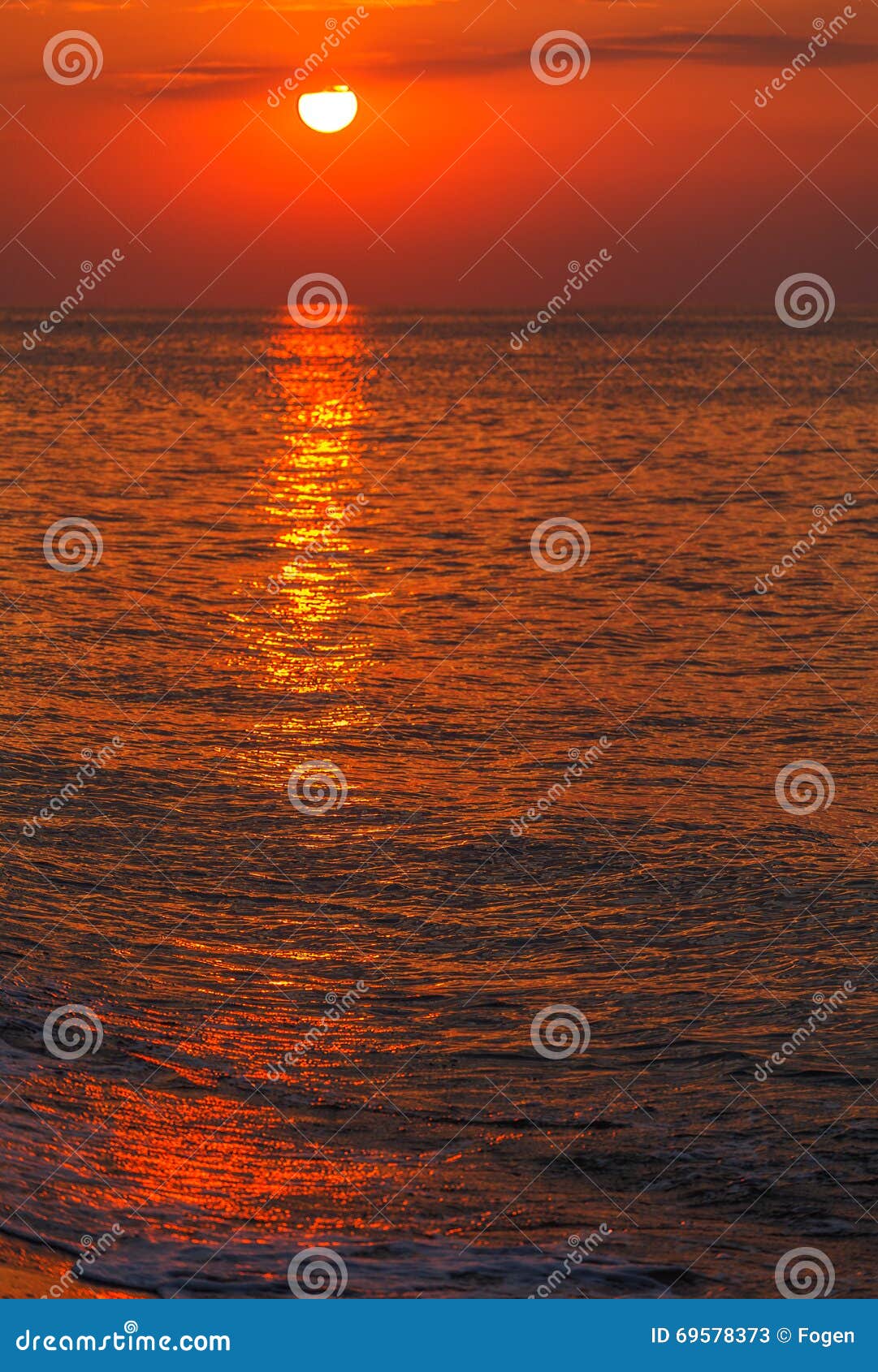 Red sunset over water stock image. Image of color, travel - 69578373