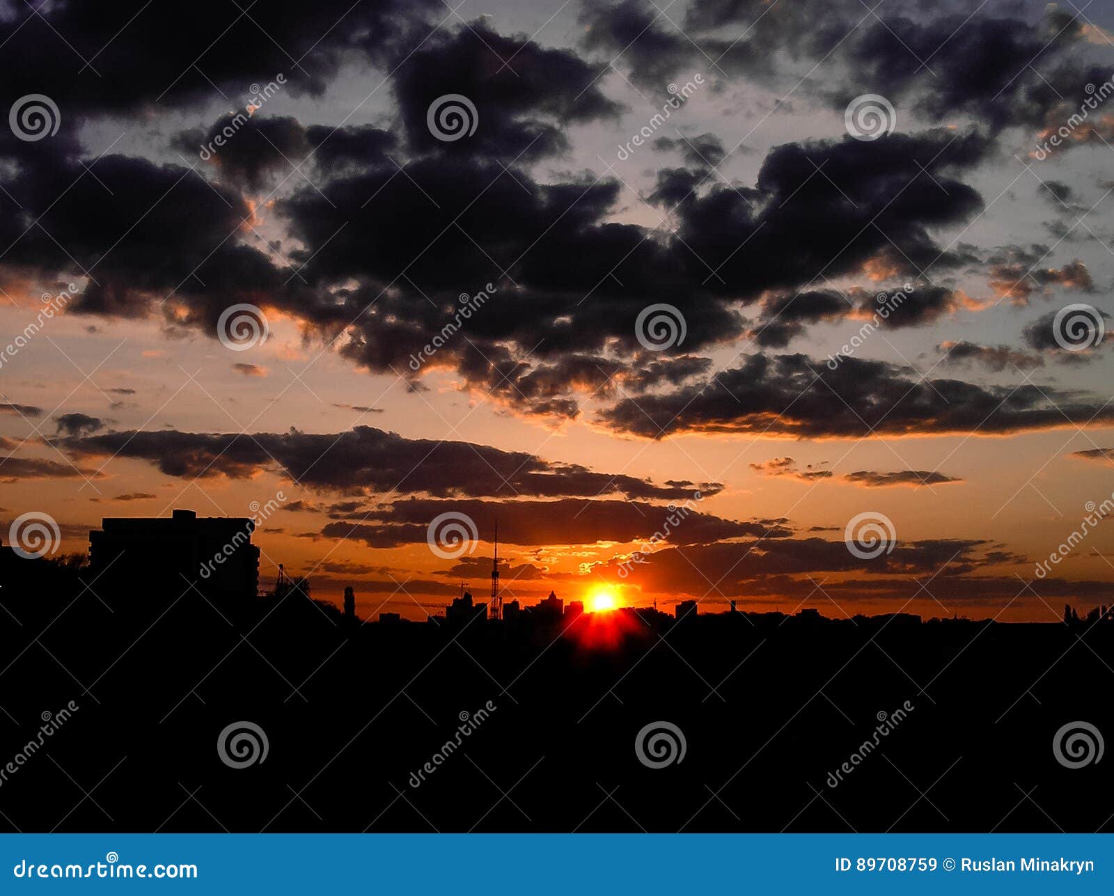 Red Sunset with a Purple Sky Stock Image - Image of blue, scenic: 89708759