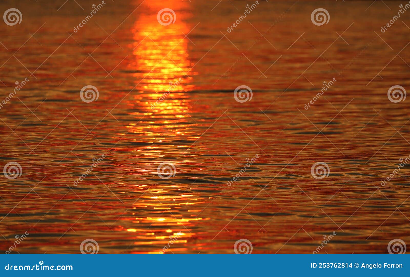 Red Sunset Reflected on the Water- Stock Photo - Image of beautiful ...