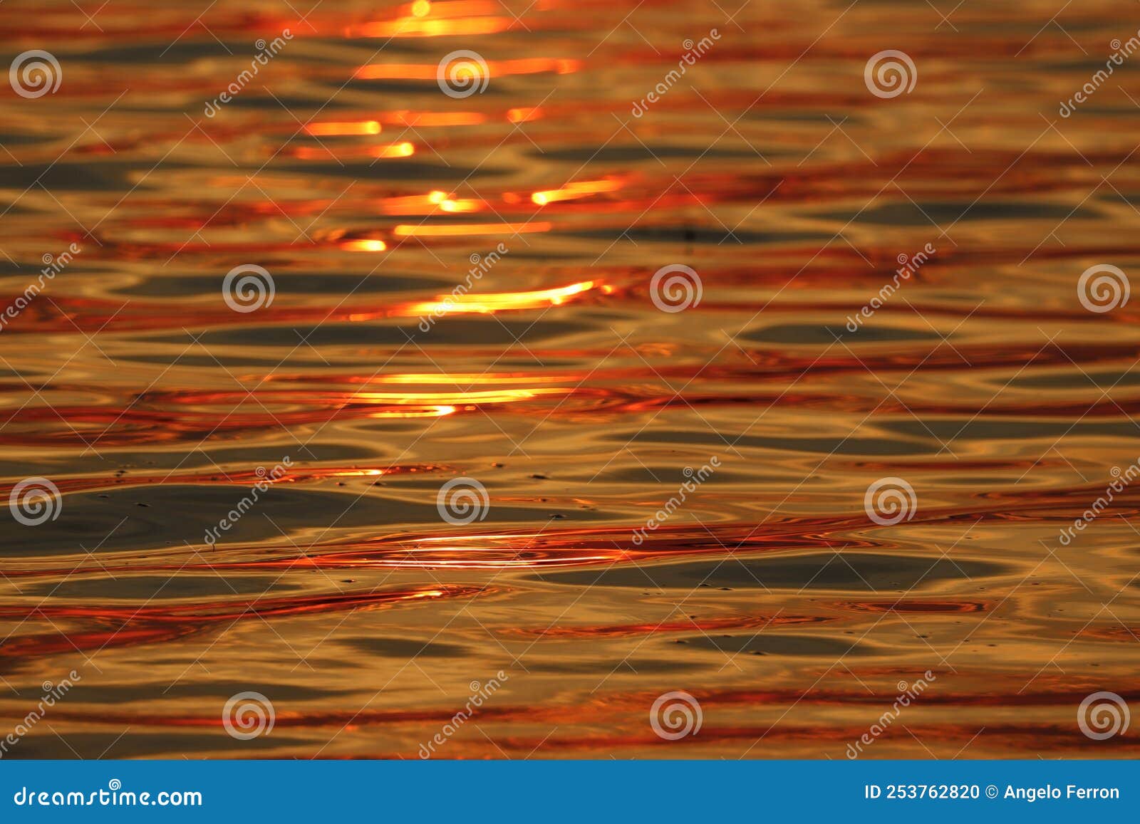 Red Sunset Reflected on the Water- Stock Photo - Image of fascinating ...
