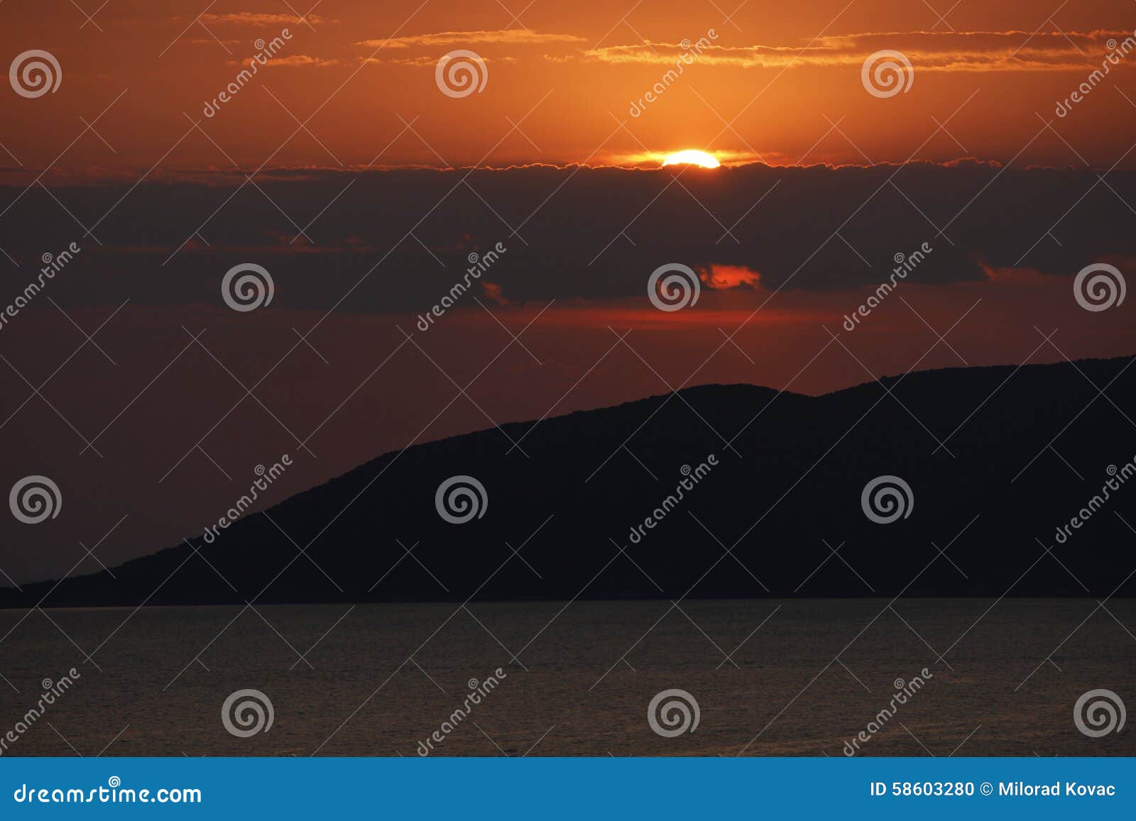 Red sunset stock photo. Image of seascape, evening, sunlight - 58603280