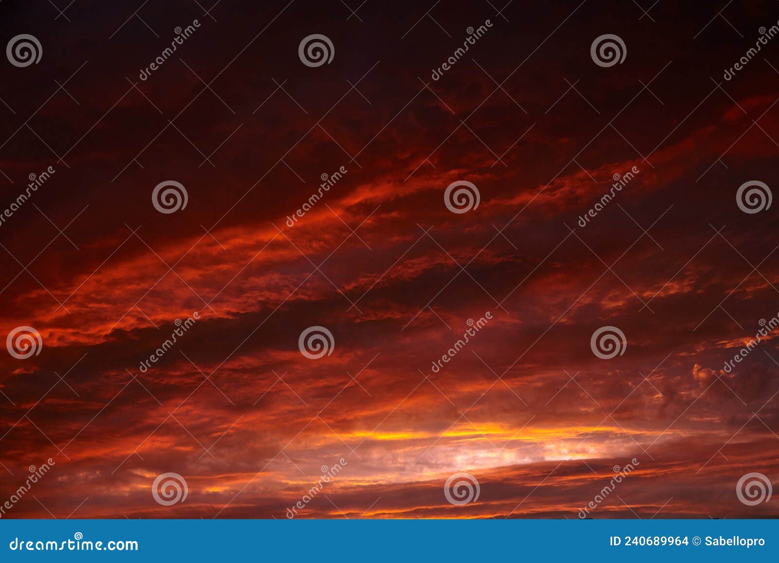 Red Sunset Sky with Dramatic Clouds Stock Photo - Image of scenery ...