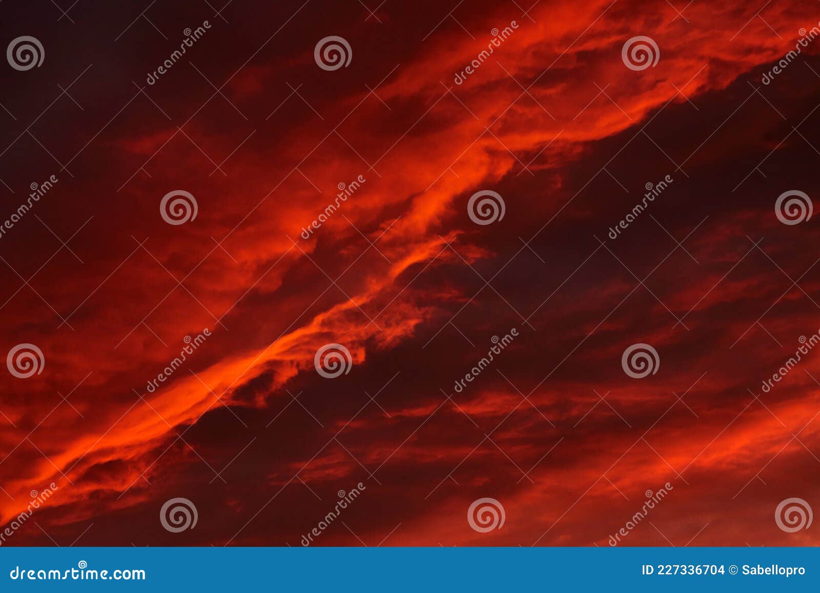 Red Sunset Sky with Dramatic Clouds Stock Photo - Image of evening ...