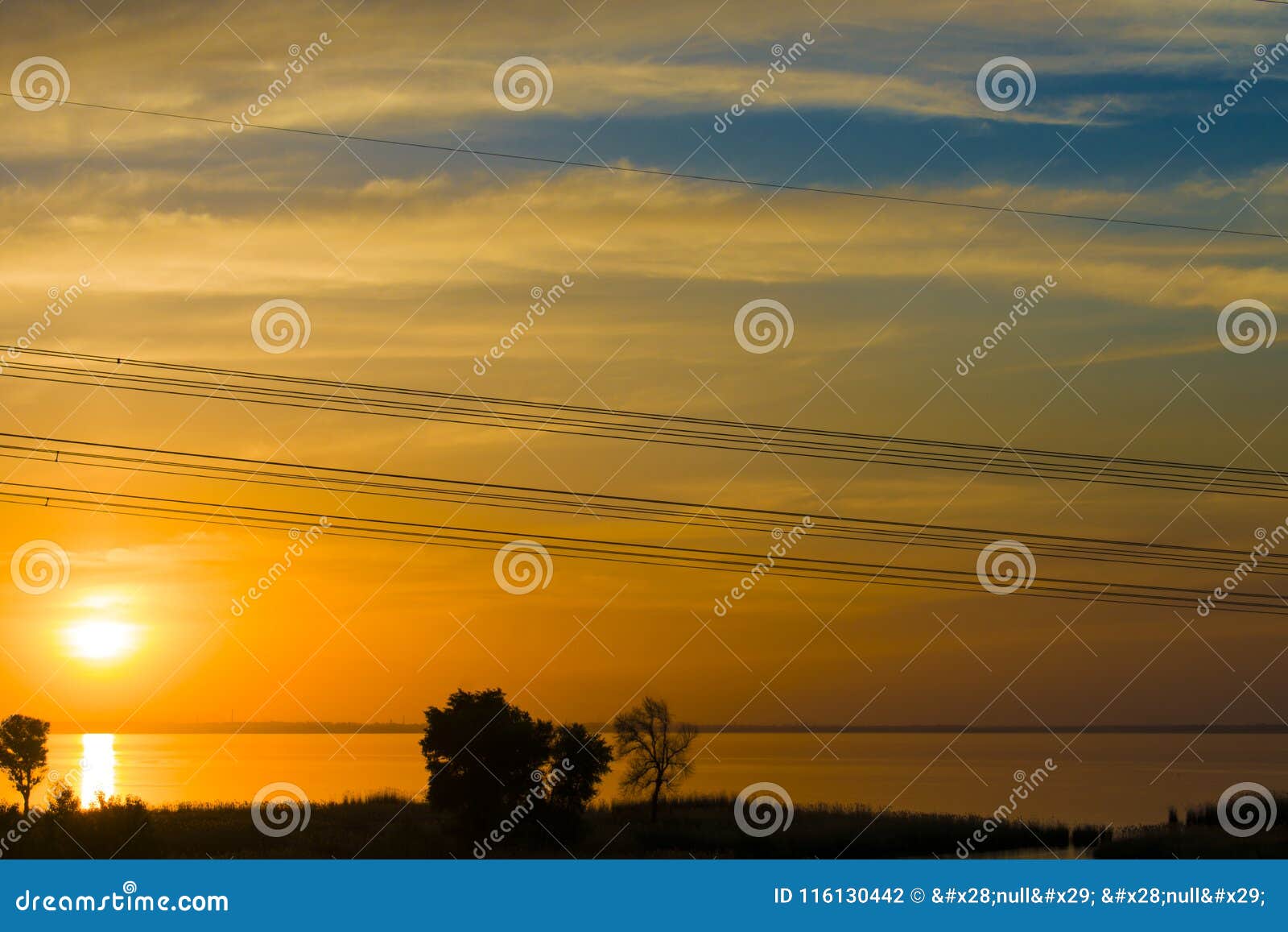 Red sunset on the water stock photo. Image of golden - 116130442