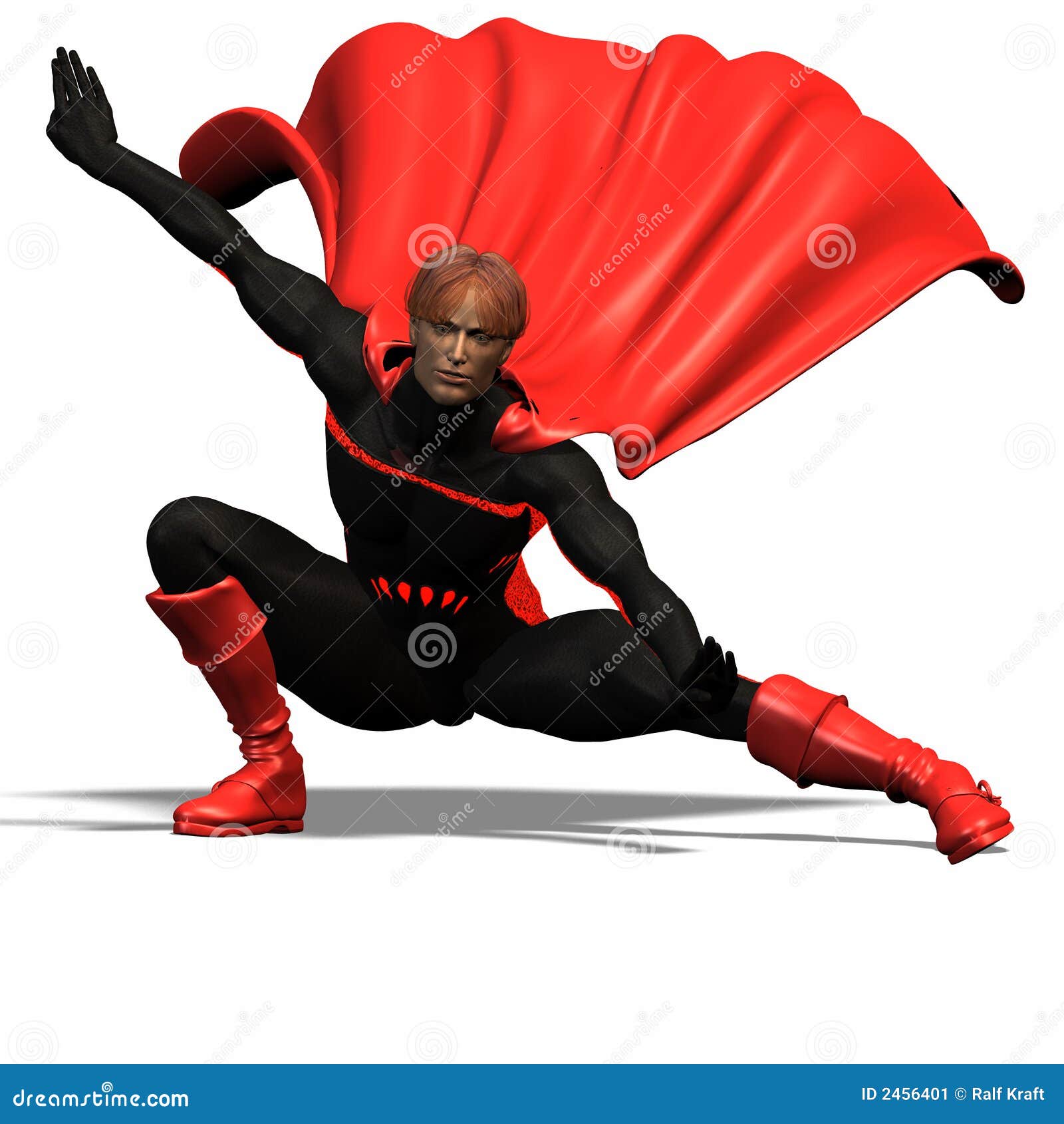 Red super hero #5 stock illustration. Illustration of cartoon - 2456401
