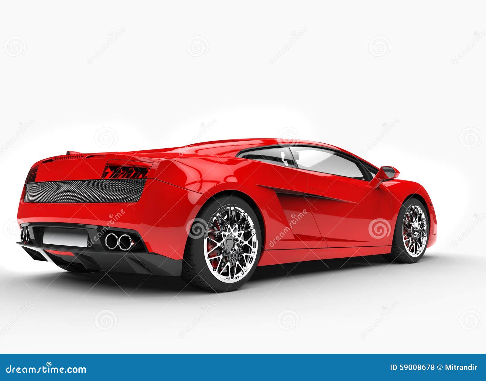 Red Supercar Back View stock photo. Image of power, shiny - 59008678