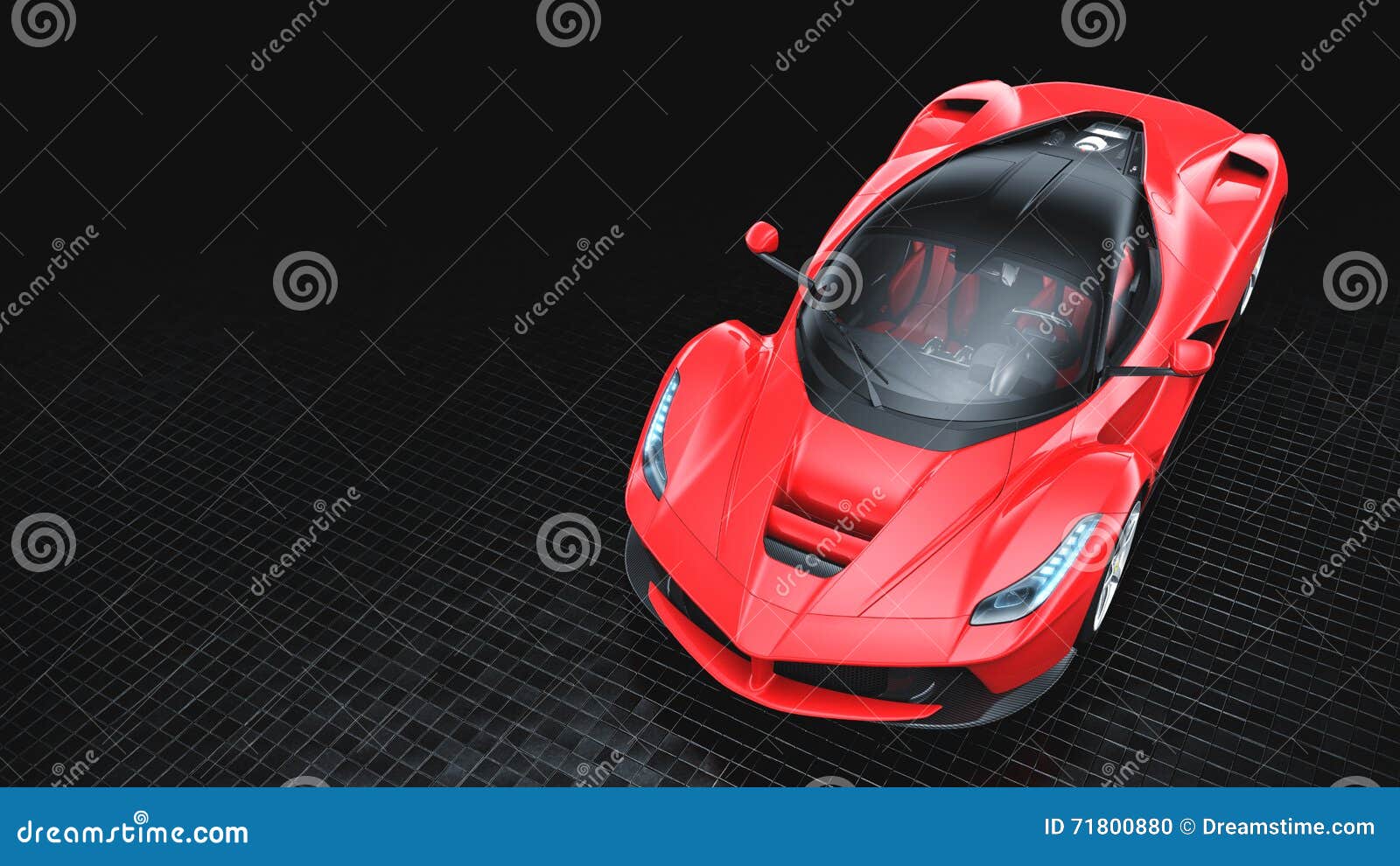 Red Supercar - Top Studio View Editorial Image - Illustration of engine ...