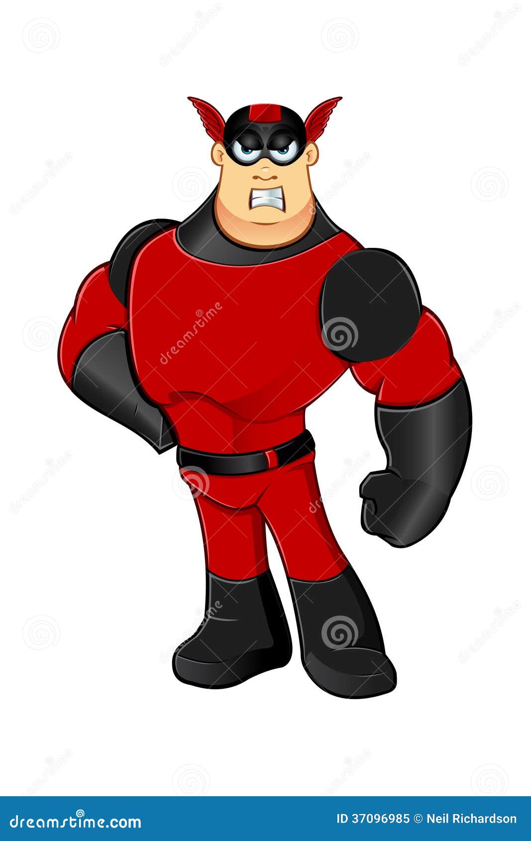 Red Superhero - Angry stock vector. Illustration of male - 37096985