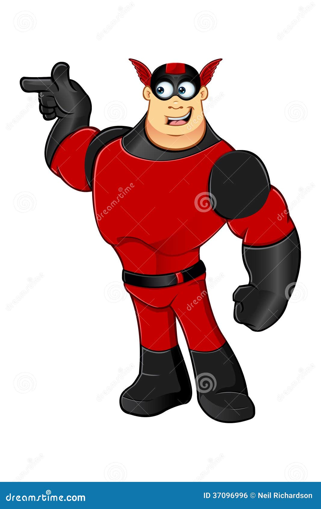 Red Superhero - Pointing stock vector. Illustration of black - 37096996