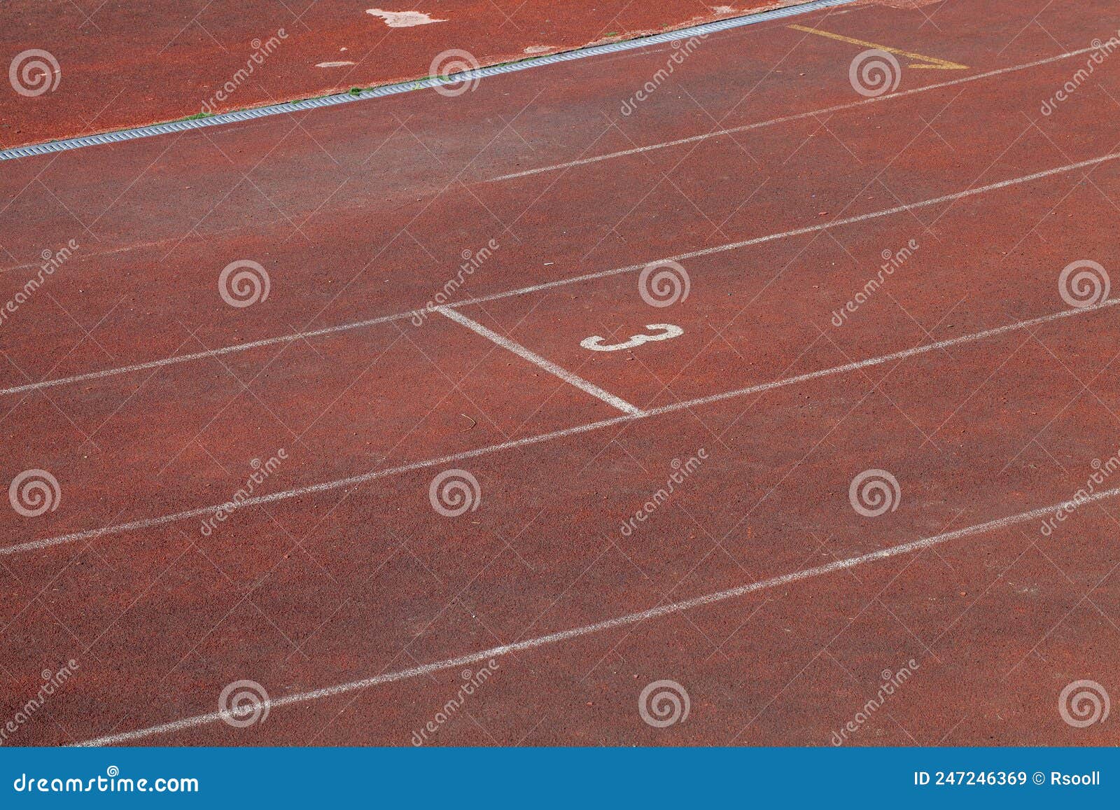 The Red Surface of the Old Running Track at the Stadium Stock Image ...