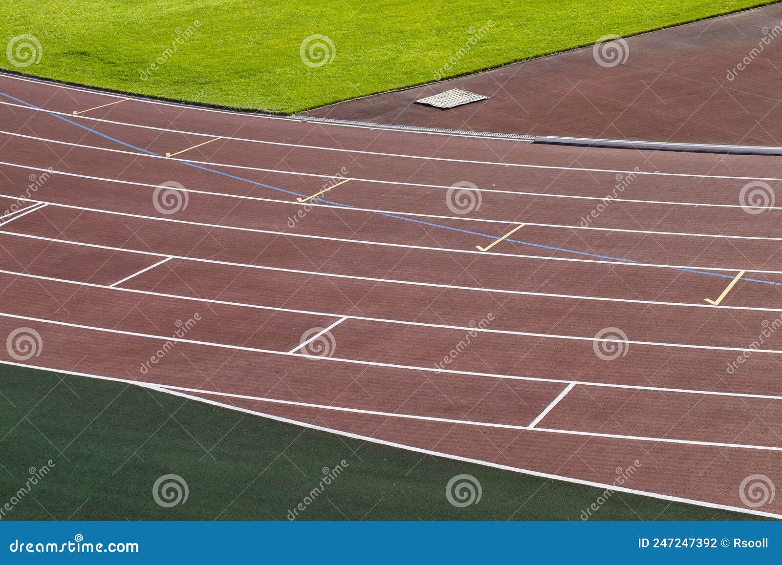 The Red Surface of the Old Running Track at the Stadium Stock Photo ...