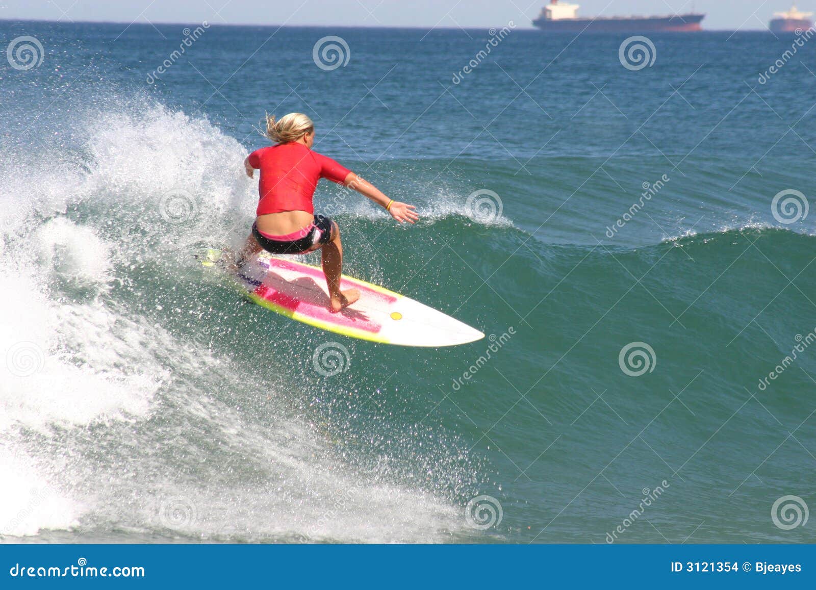 Red Surfer Girl stock photo. Image of leisure, australia - 3121354