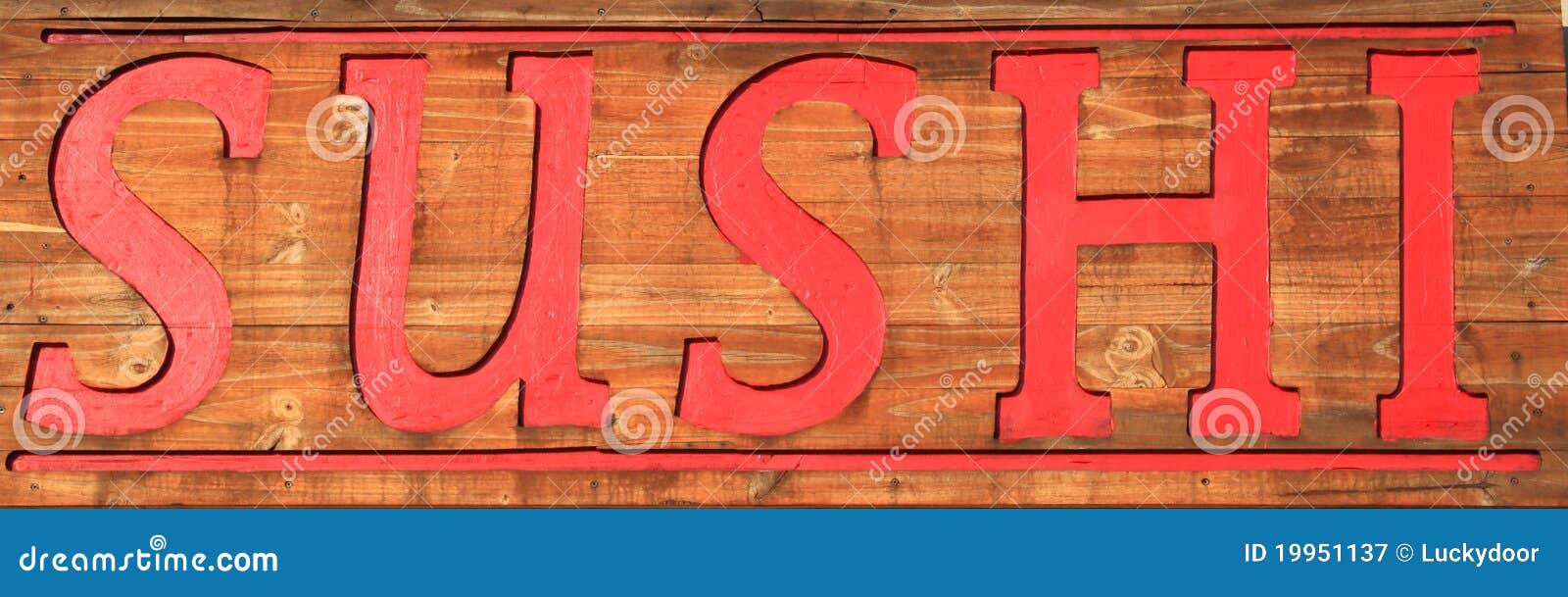 Red Sushi Store Sign stock image. Image of wood, exotic - 19951137