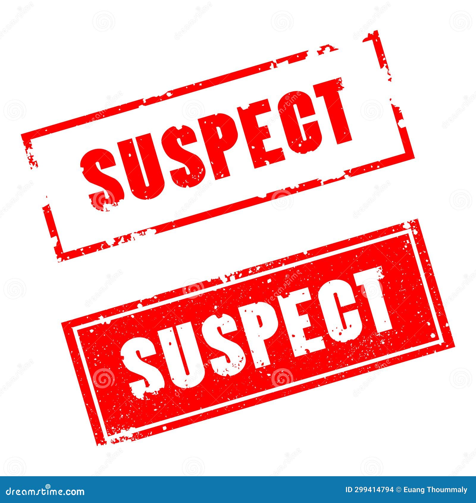 Red Suspect Text on Grungy Vintage Stamp Stock Illustration ...