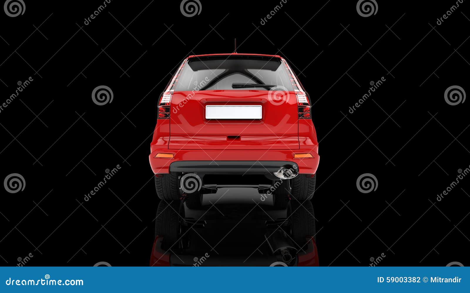 Red SUV - Back View stock illustration. Illustration of outdoors - 59003382