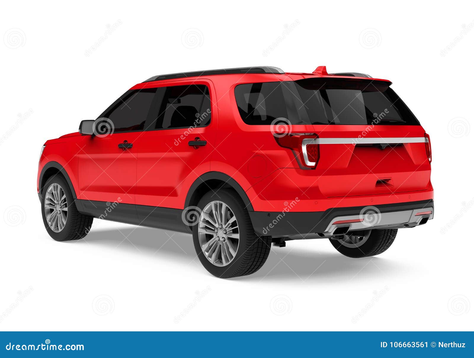 Red SUV Car Isolated stock illustration. Illustration of luxury - 106663561