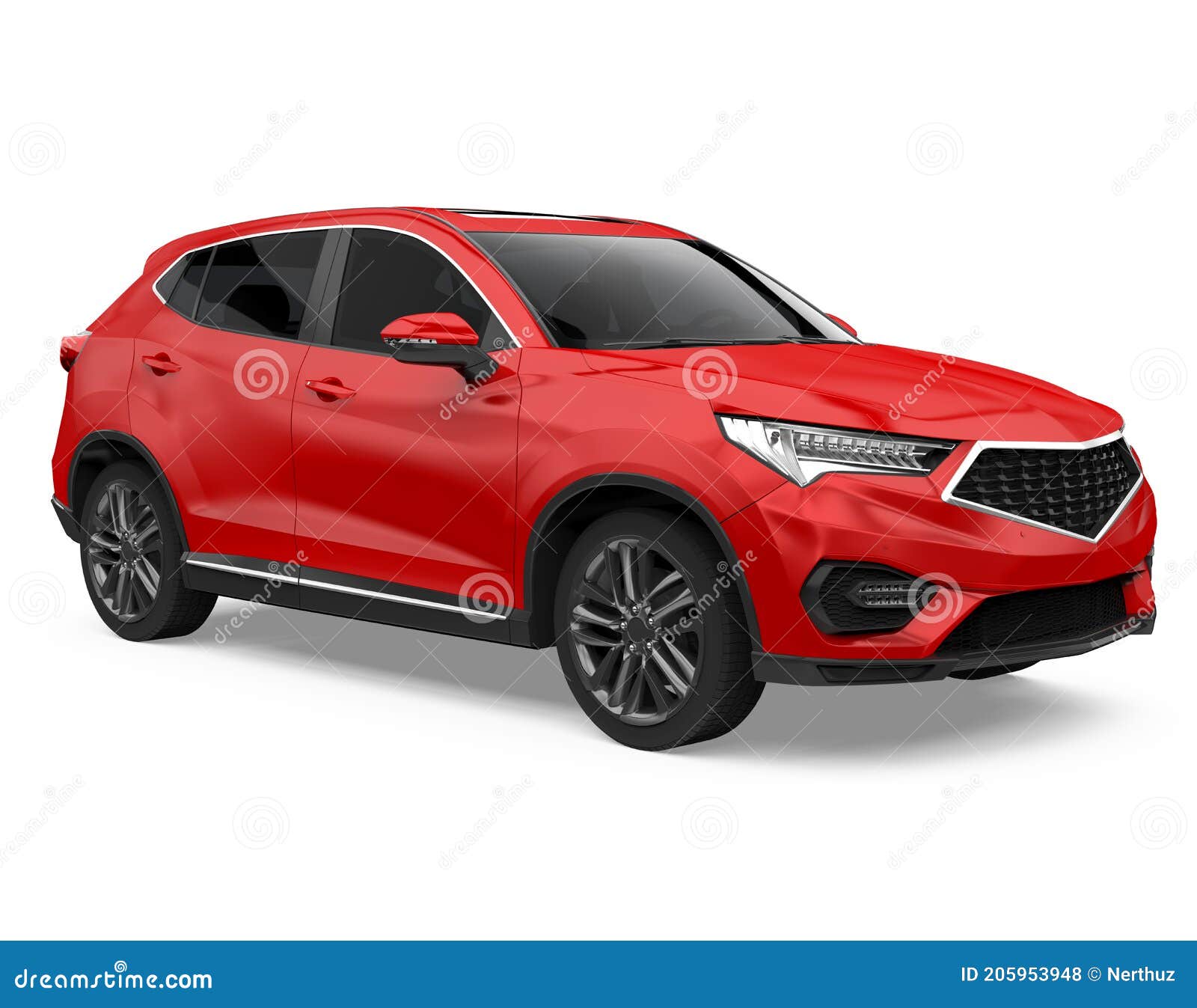 Red SUV Car Isolated stock illustration. Illustration of white - 205953948