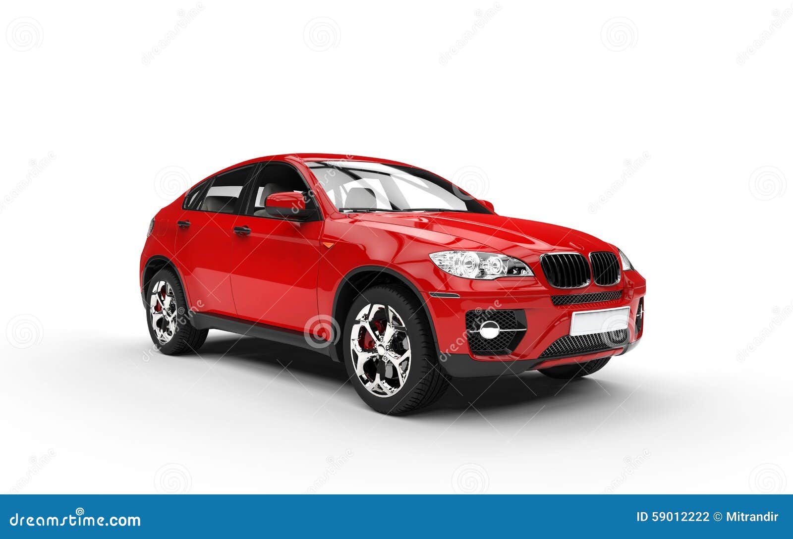 Red SUV Front - Left View stock illustration. Illustration of chrome ...