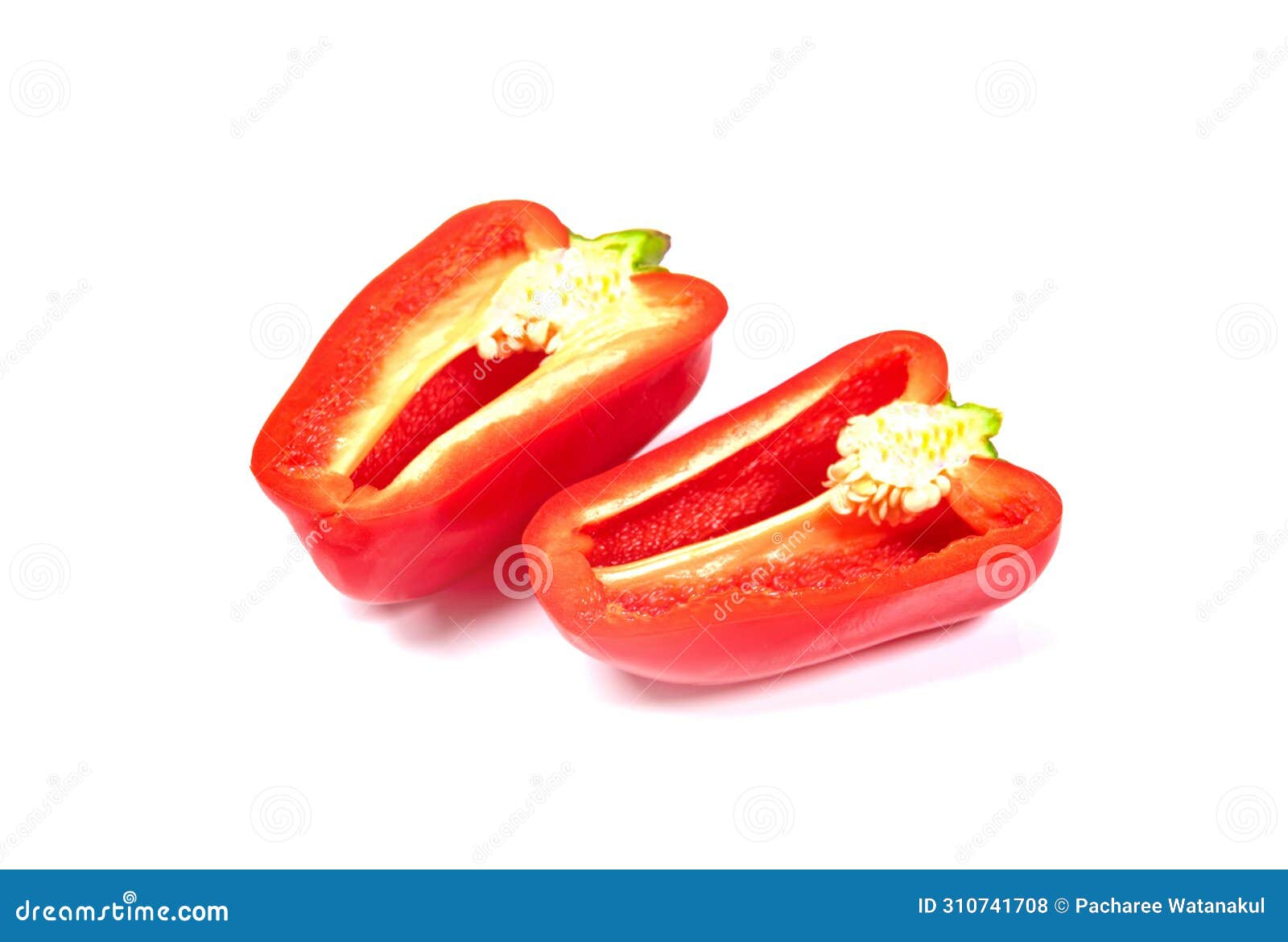 Red Sweet Bell Pepper Half Isolated on White Background Stock Photo ...