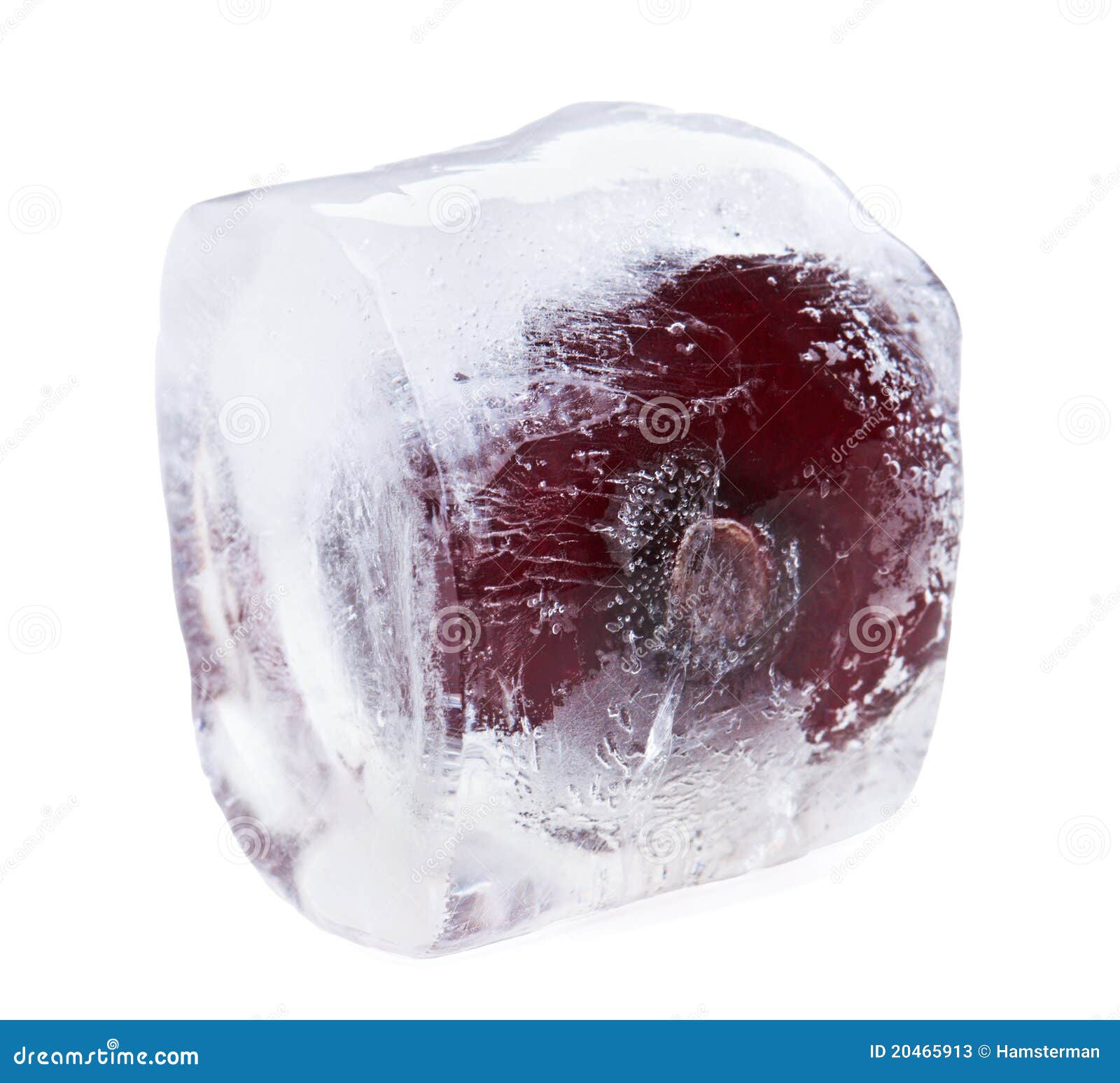 Red Sweet Cherry Inside of Melting Ice Cube Stock Image - Image of ...
