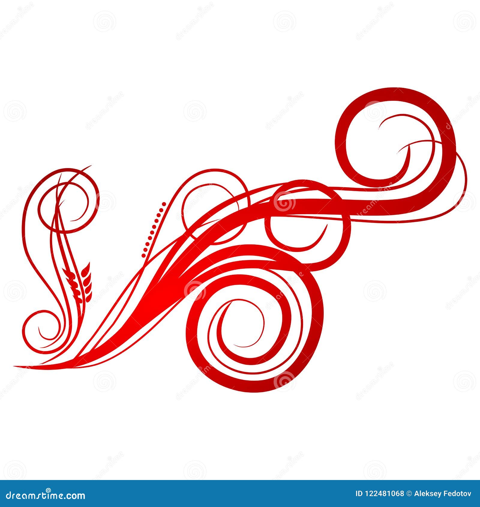 Red Swirl, Pattern, Ornament, Tattoo, Gradient Stock Vector ...