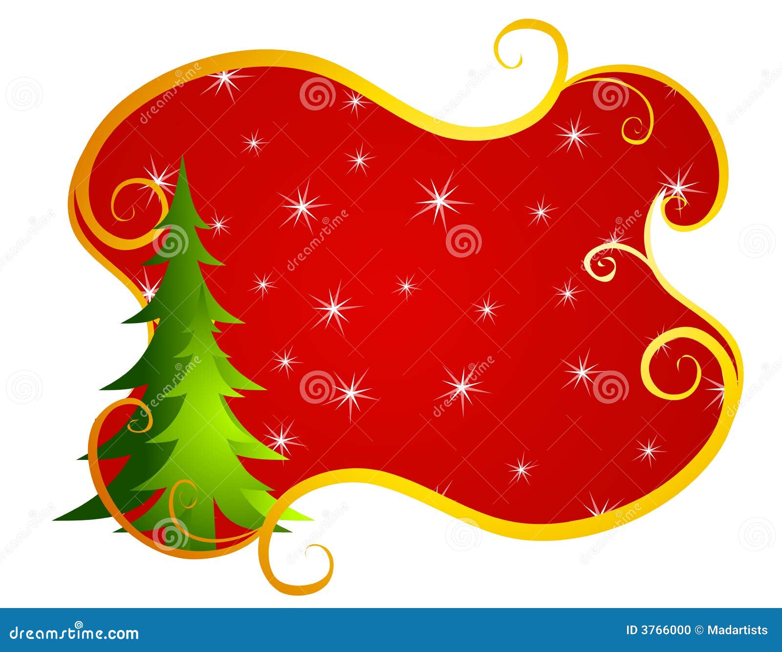 Red Swirls Christmas Tree Background Stock Illustration - Illustration ...