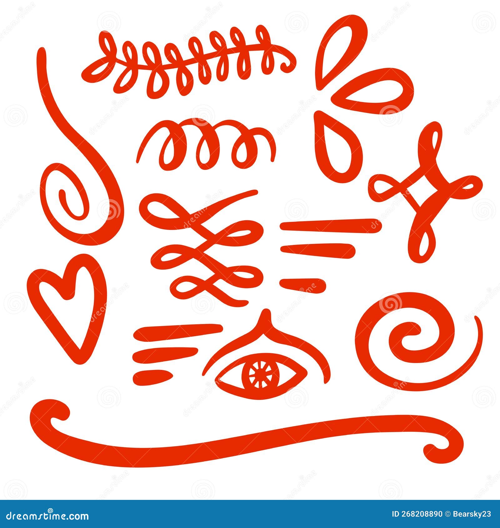 Red Swirls Swash Logo Ornament Designs Stock Vector - Illustration of ...