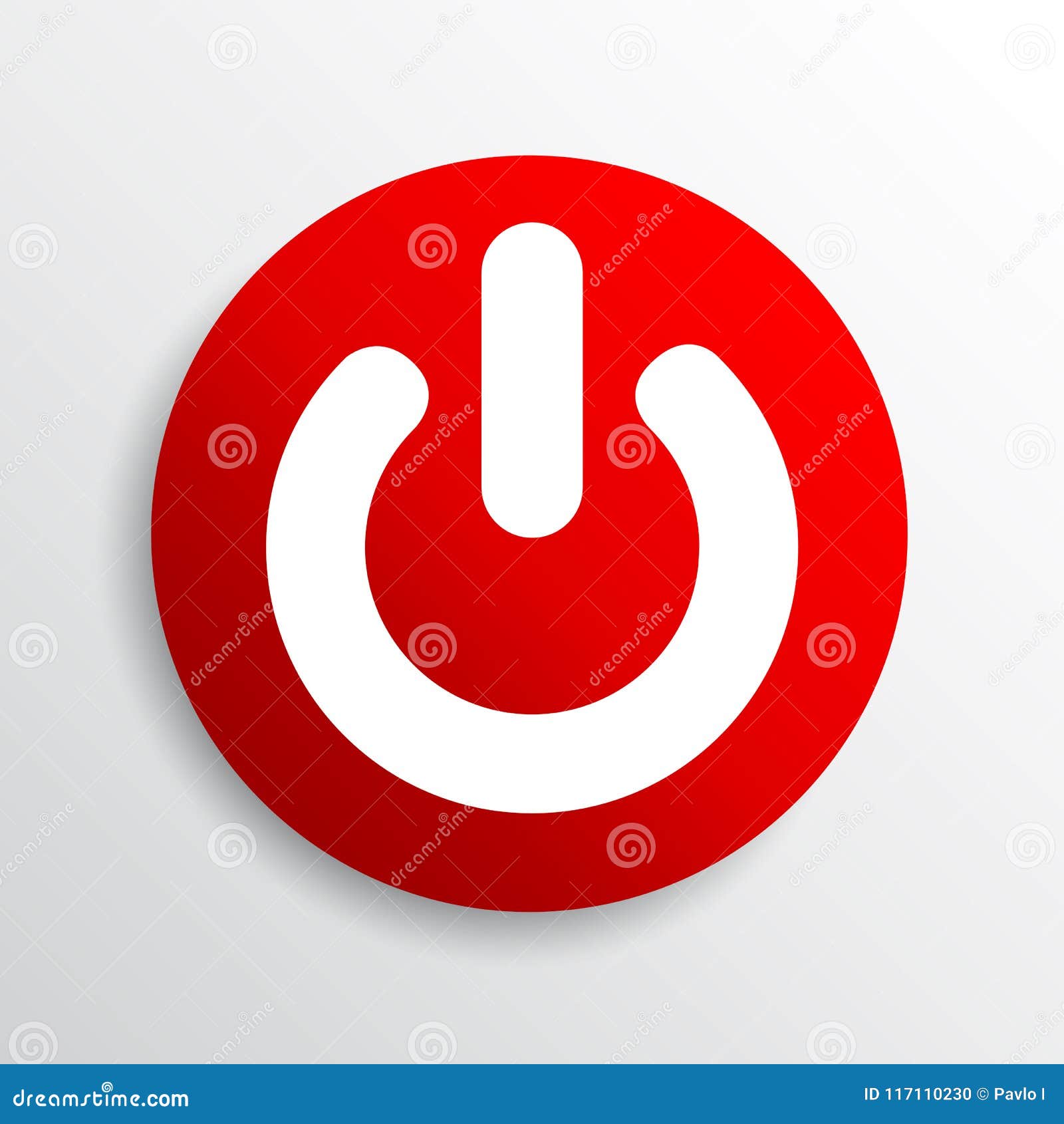 Red switch button - vector stock vector. Illustration of paper - 117110230