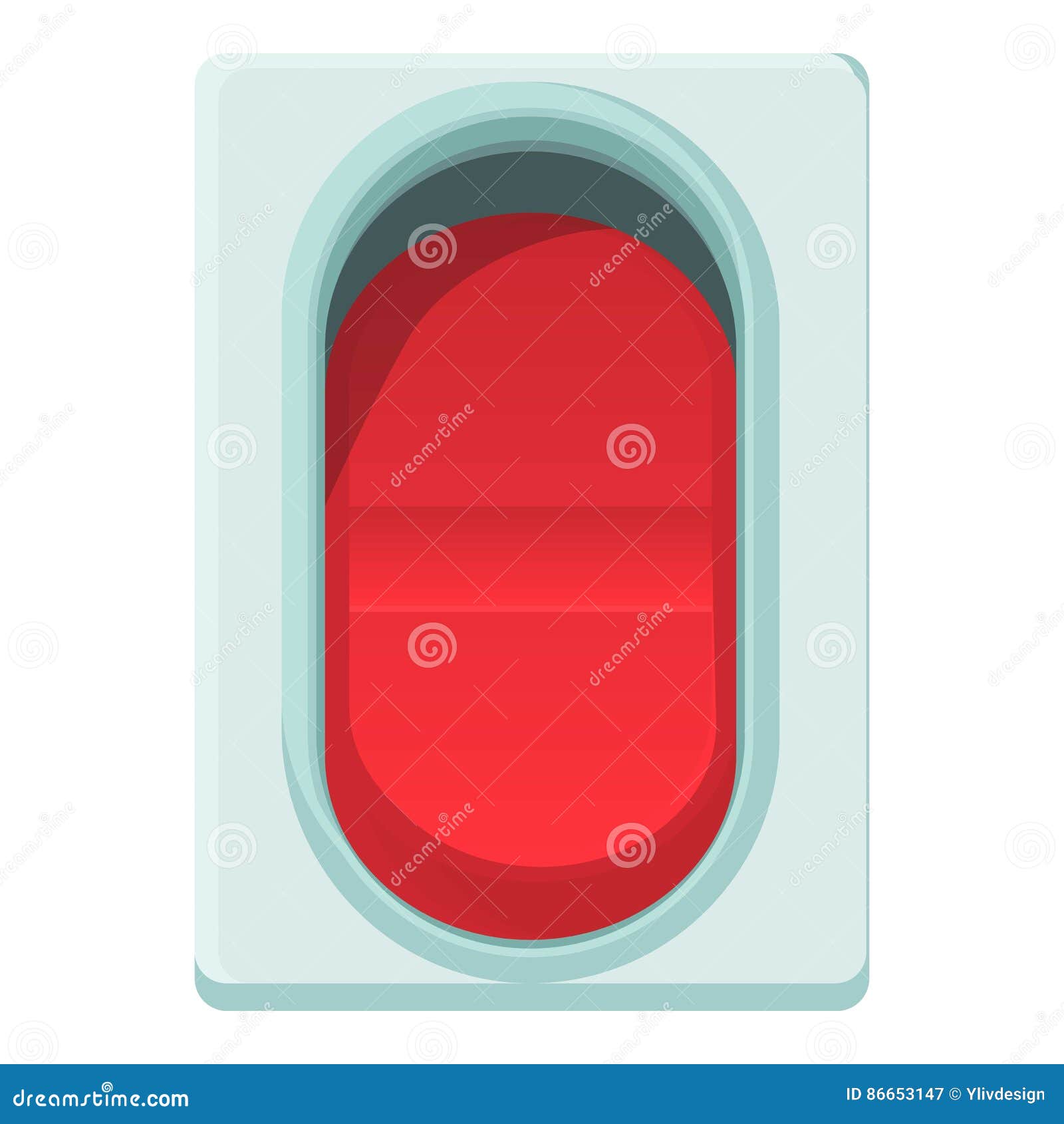 Red Switch Icon, Cartoon Style Stock Vector - Illustration of shutdown ...