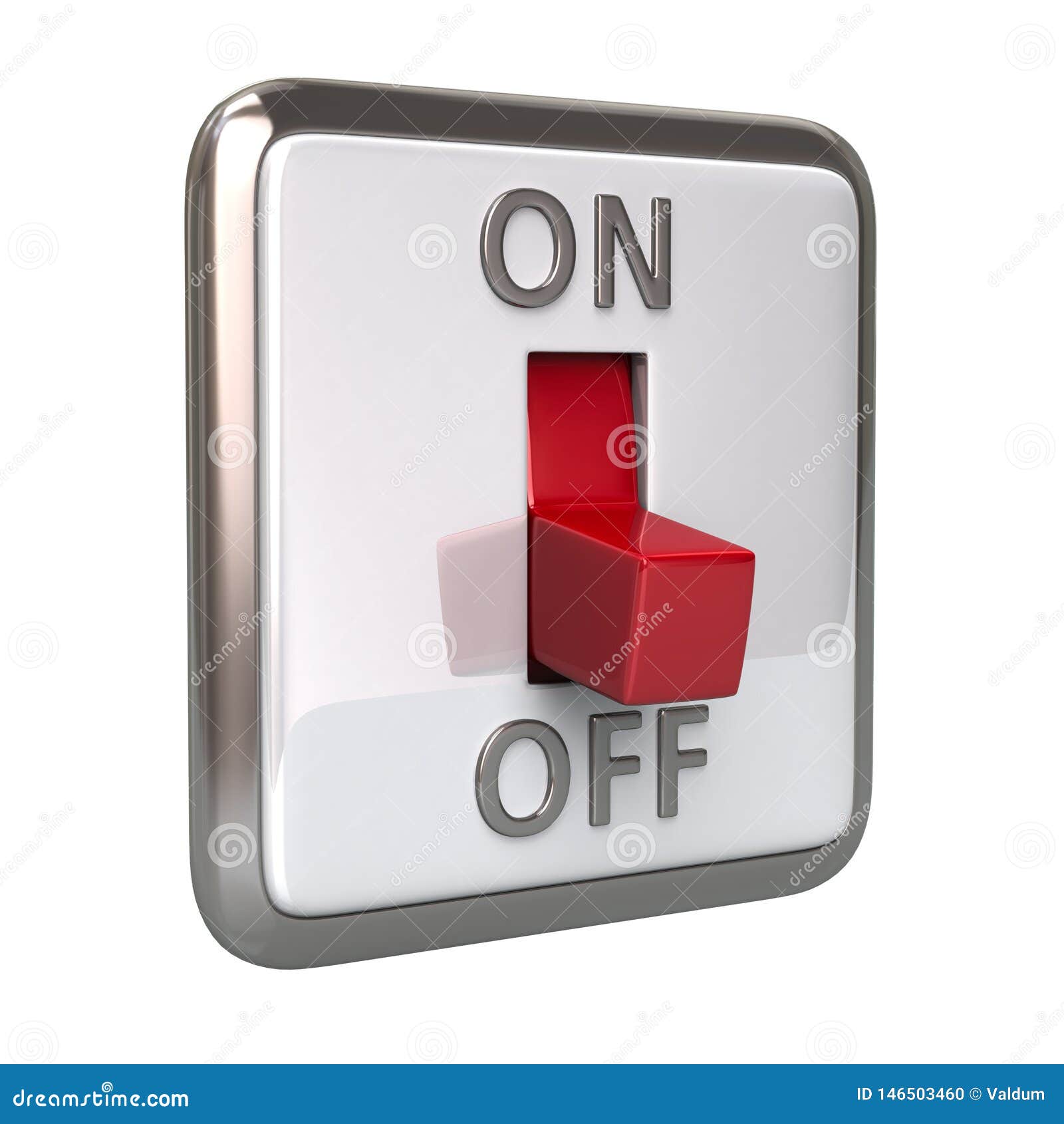 Red Switch in the Off Position 3d Illustration Stock Illustration ...
