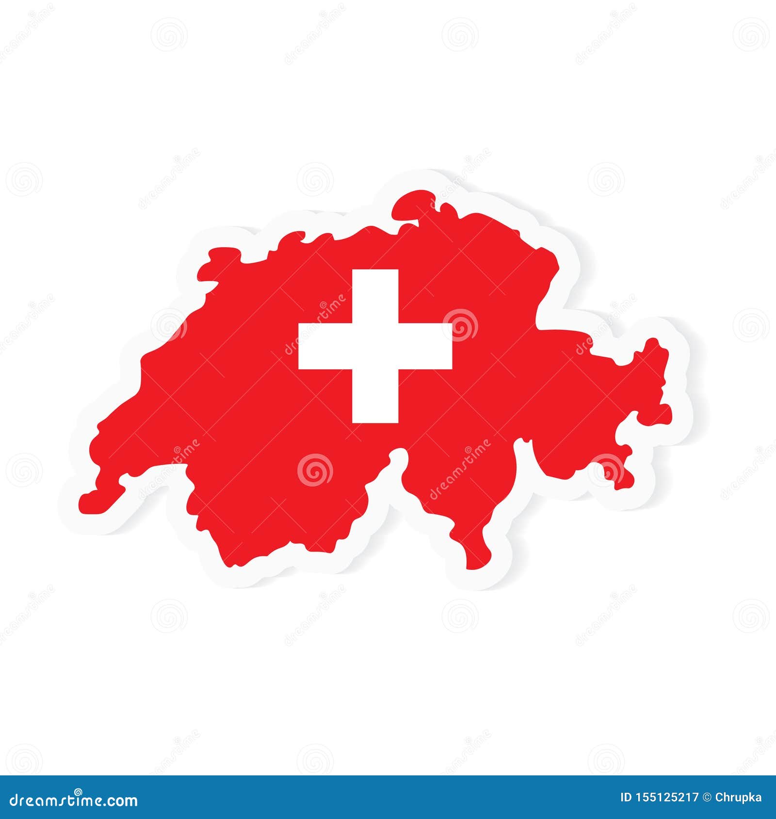 Red Switzerland Map and Flag Stock Vector - Illustration of earth ...