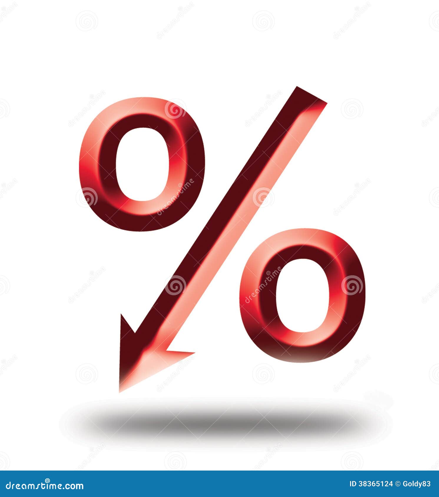 Red symbol percent, Rise stock illustration. Illustration of coin ...