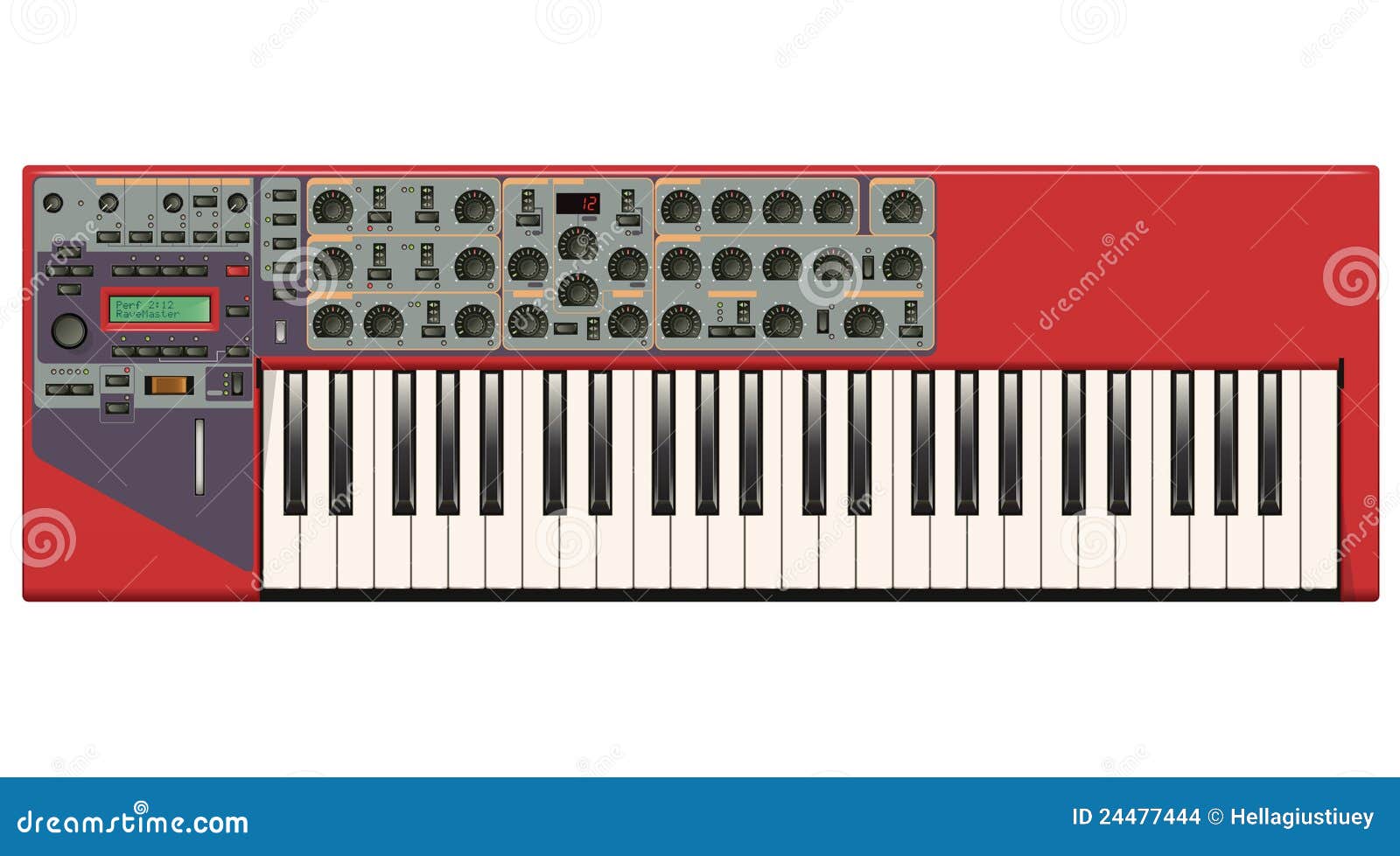 Red Synthesizer stock illustration. Illustration of club - 24477444