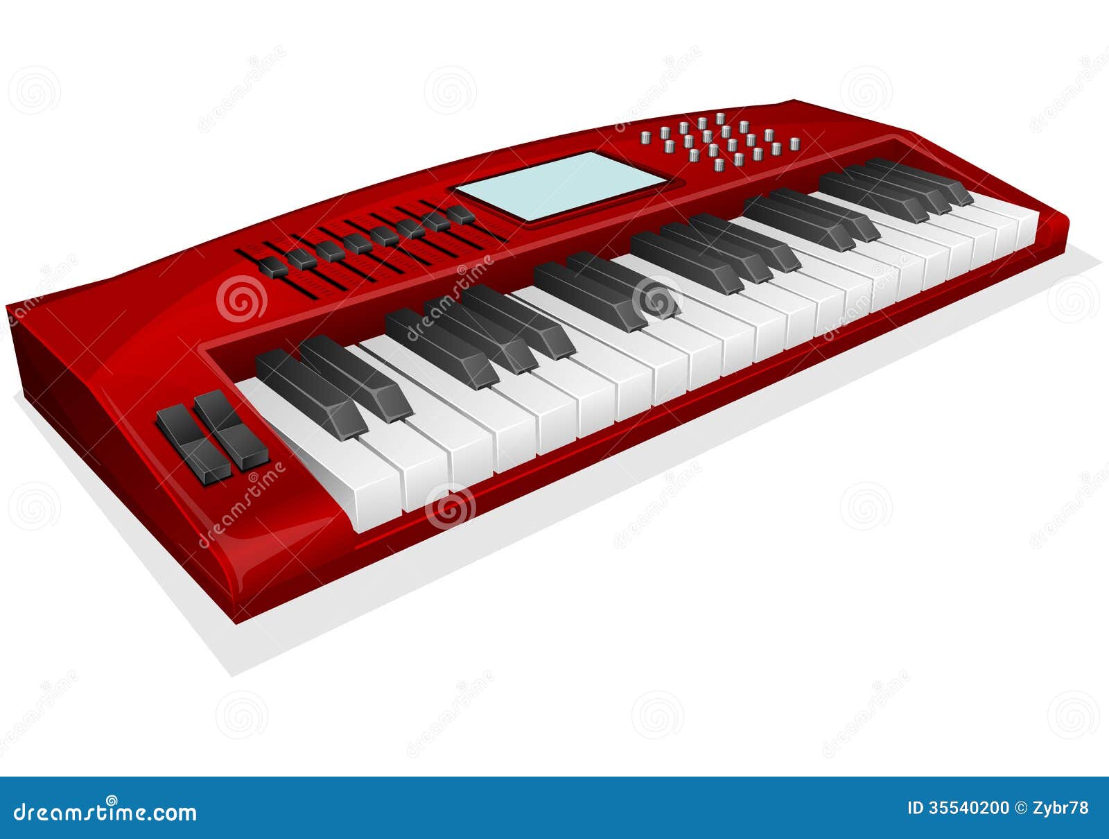 Red synthesizer stock vector. Illustration of sound, single - 35540200